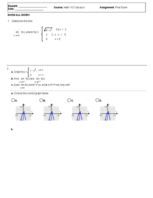 Exam 1 - Samuel Fairchild - MATH 113 - Studocu