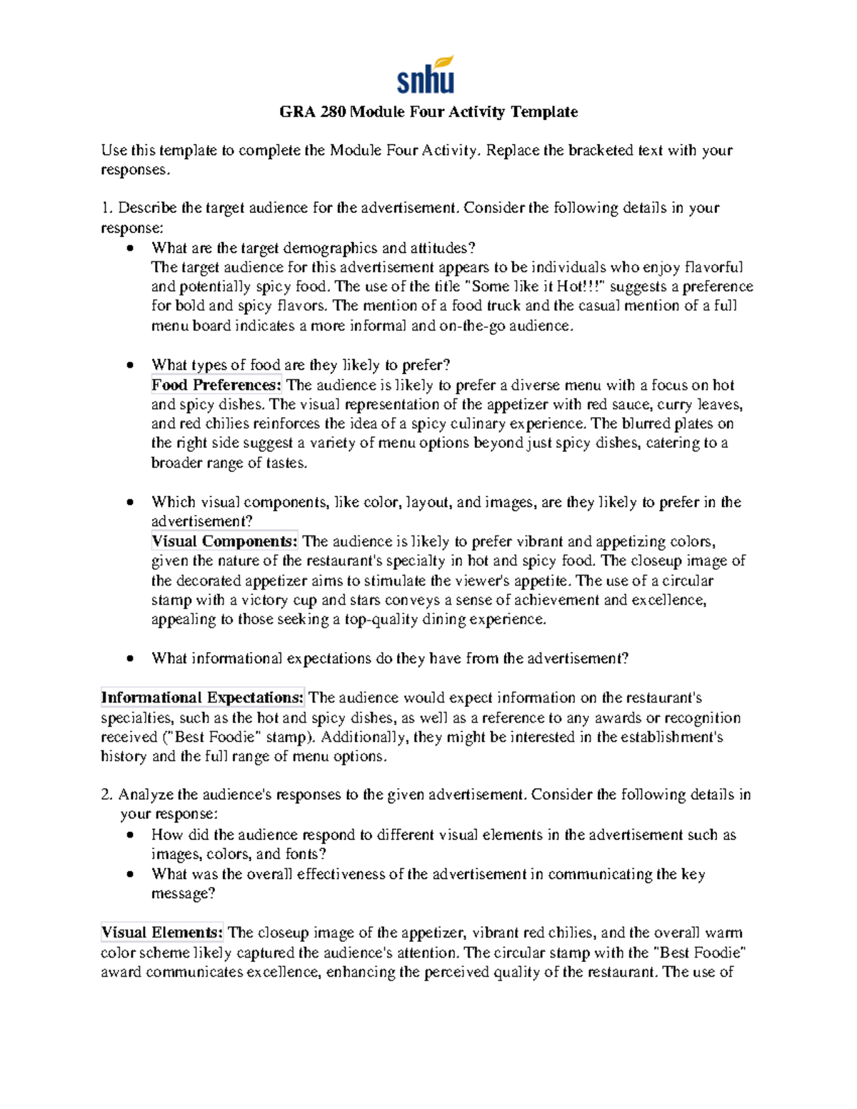 Gra 280 Module Four Activity Template Gra 280 Module Four Activity Template Use This Template