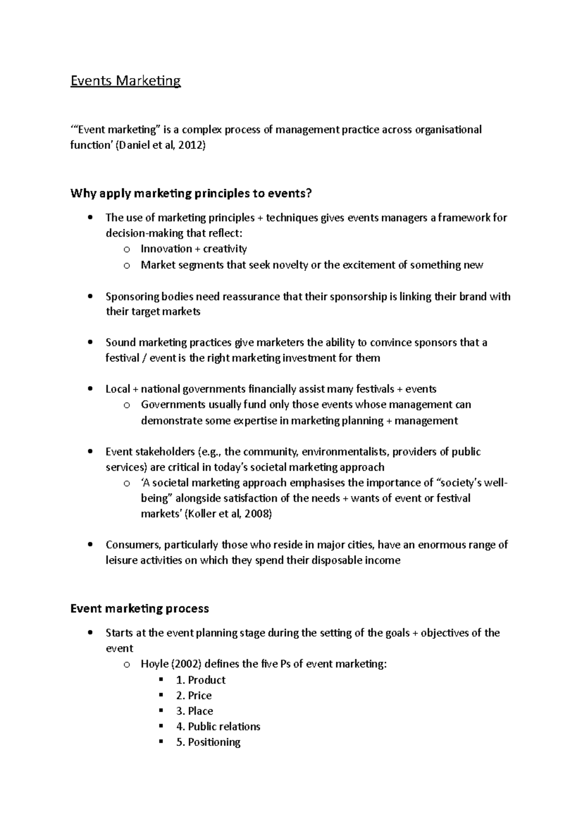 Events Marketing lecture - Events Marketing ‘“Event marketing” is a ...