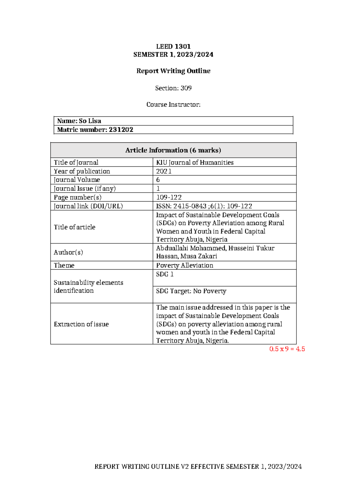 Sample Answer Article 2 - LEED 1301 SEMESTER 1, 2023/ Report Writing ...