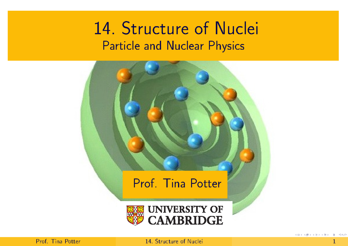 Lecture 14 Structure Of Nuclei - 14. Structure of Nuclei Particle and ...
