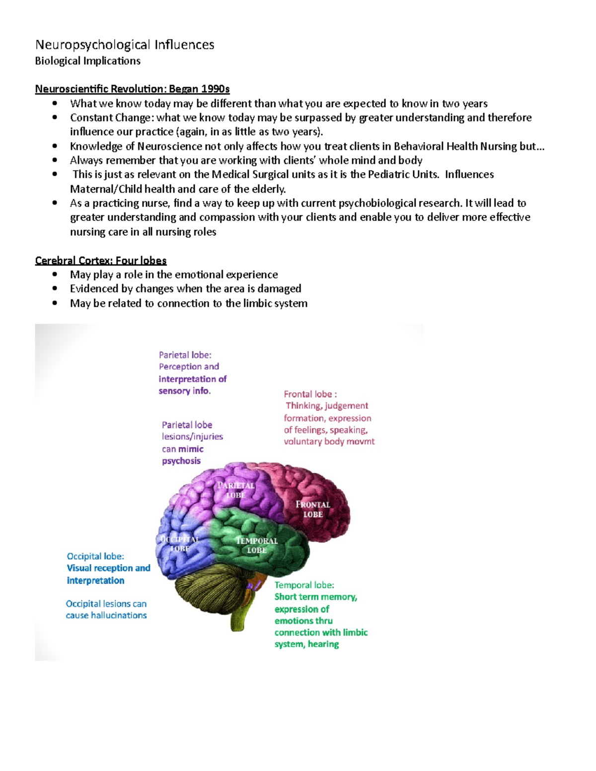 Neuropsychological Influences - Neuropsychological Influences ...