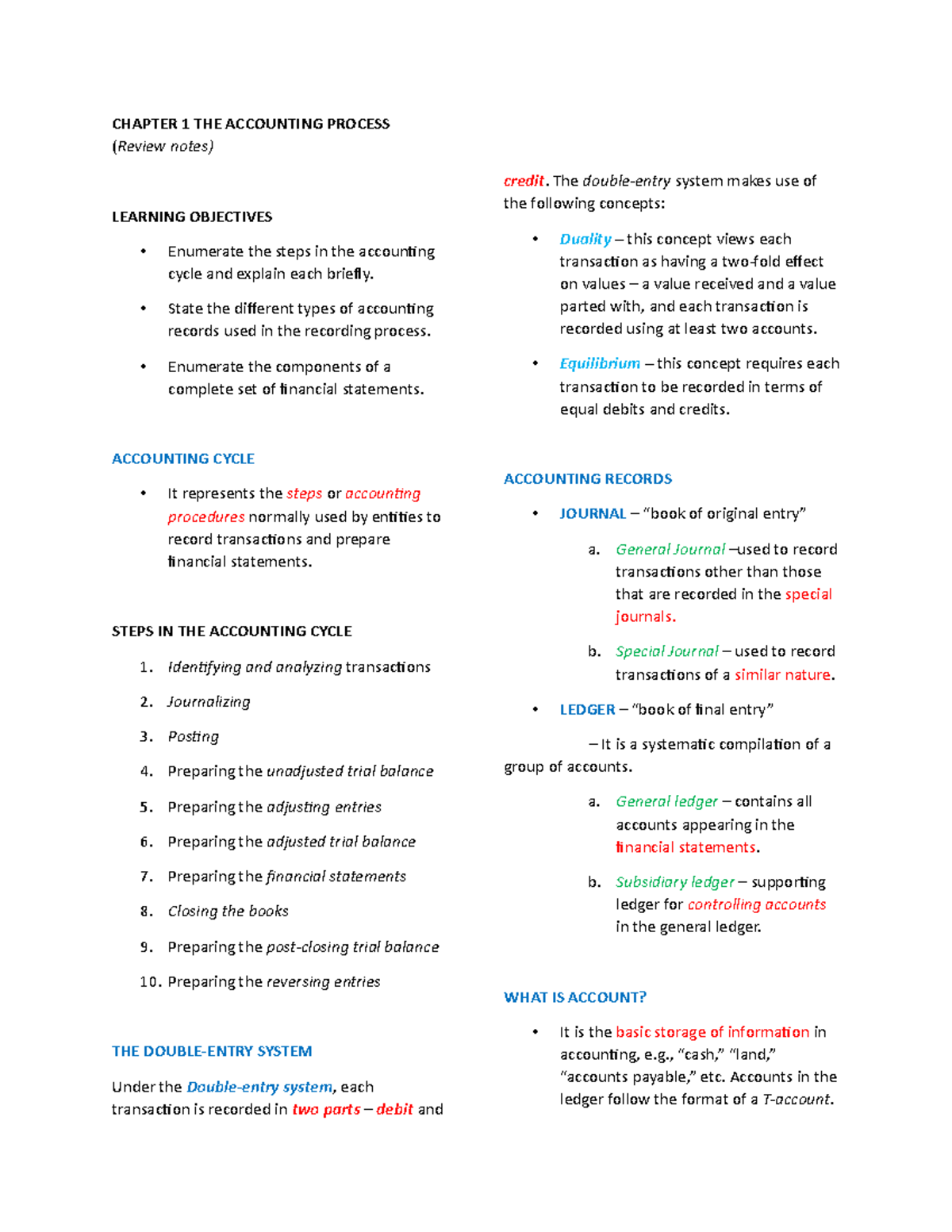 Chapter 1 THE Accounting Process - CHAPTER 1 THE ACCOUNTING PROCESS ...