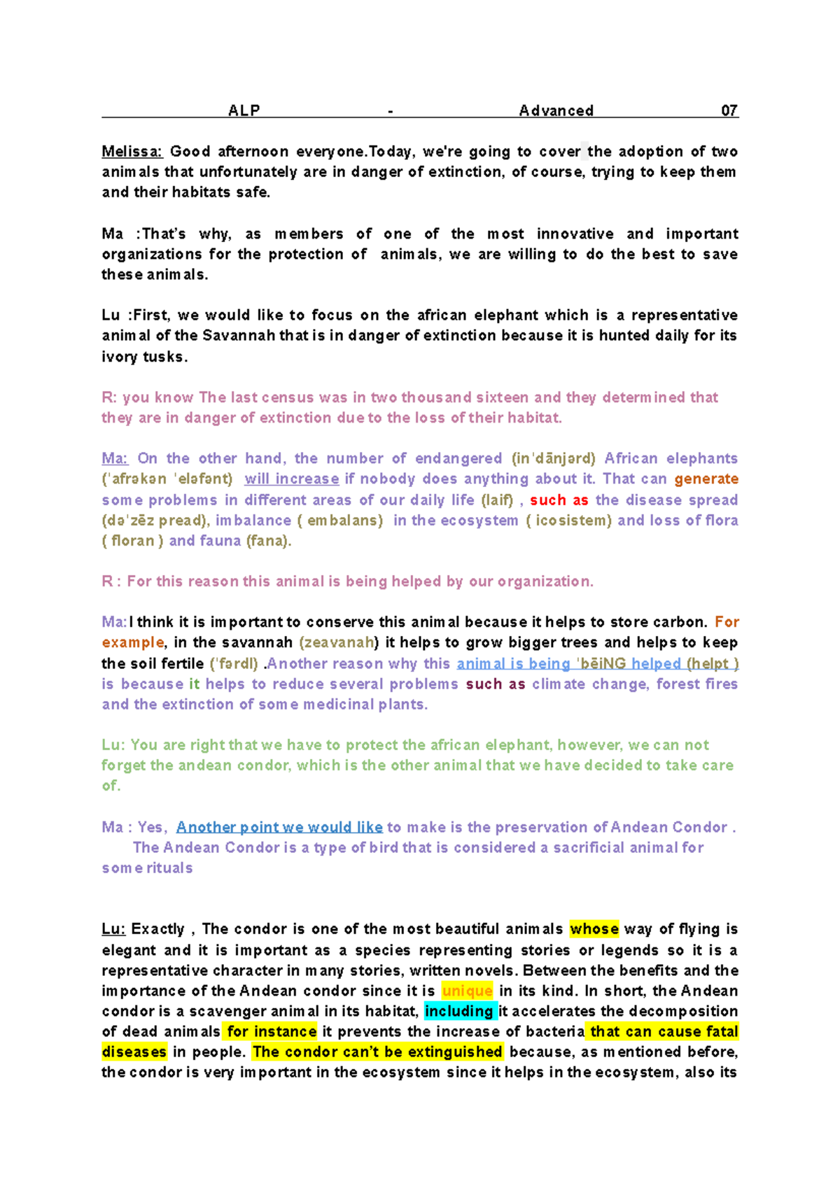 ALP - Advanced 07 - ALP - ALP - Advanced 07 Melissa: Good afternoon everyone, we're going to ...