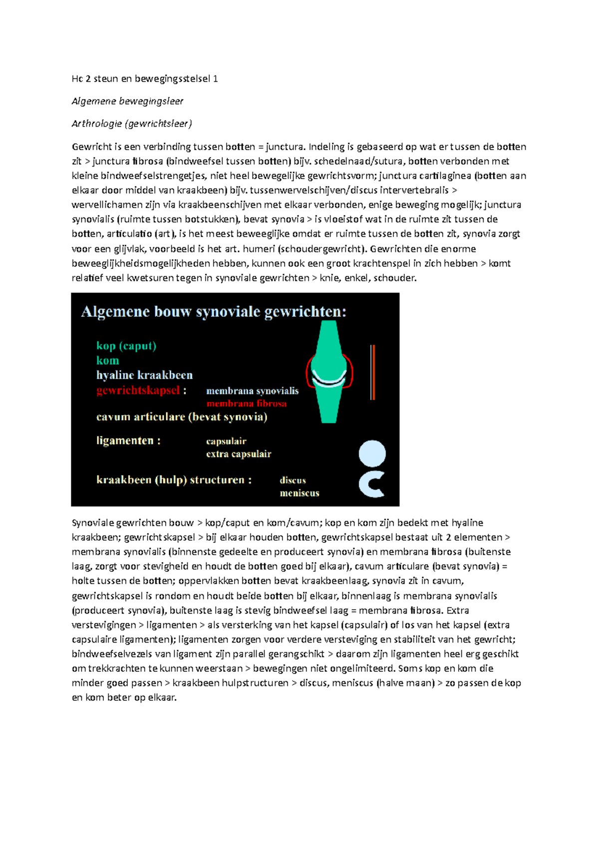 Hc 2 steun en bewegingsstelsel 1 - Indeling is gebaseerd op wat er ...