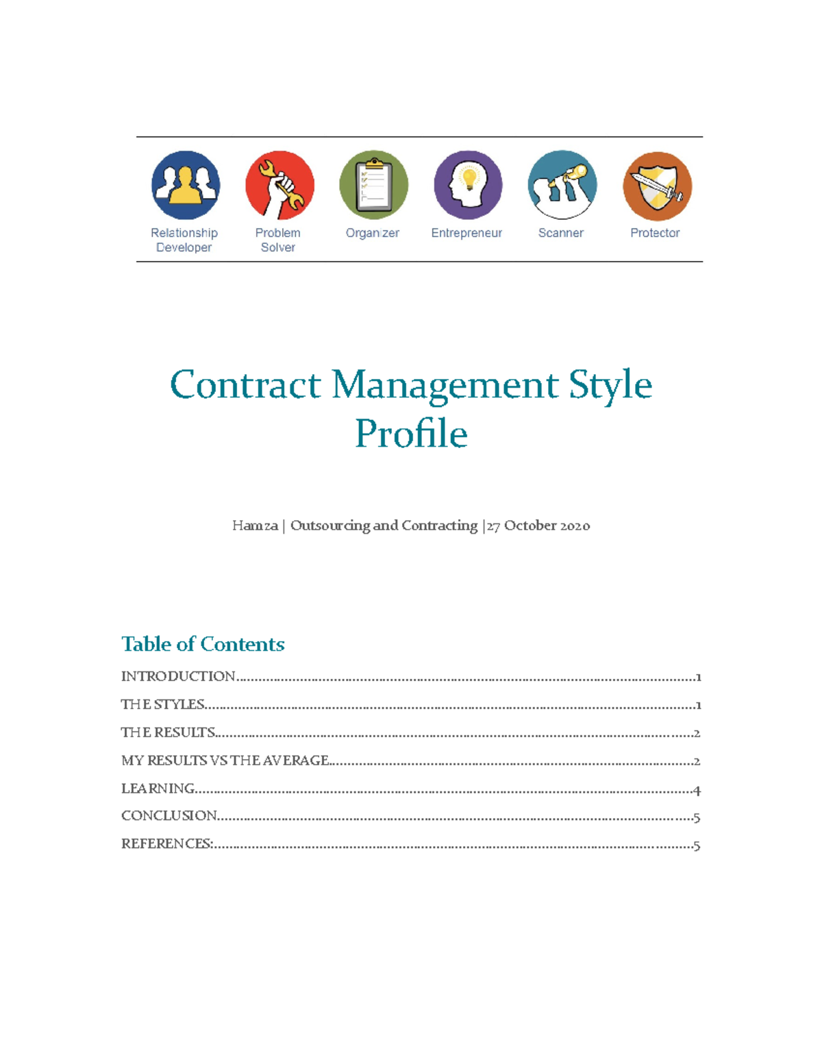 Contract Management Style Profile Hamza - Contract Management Style ...