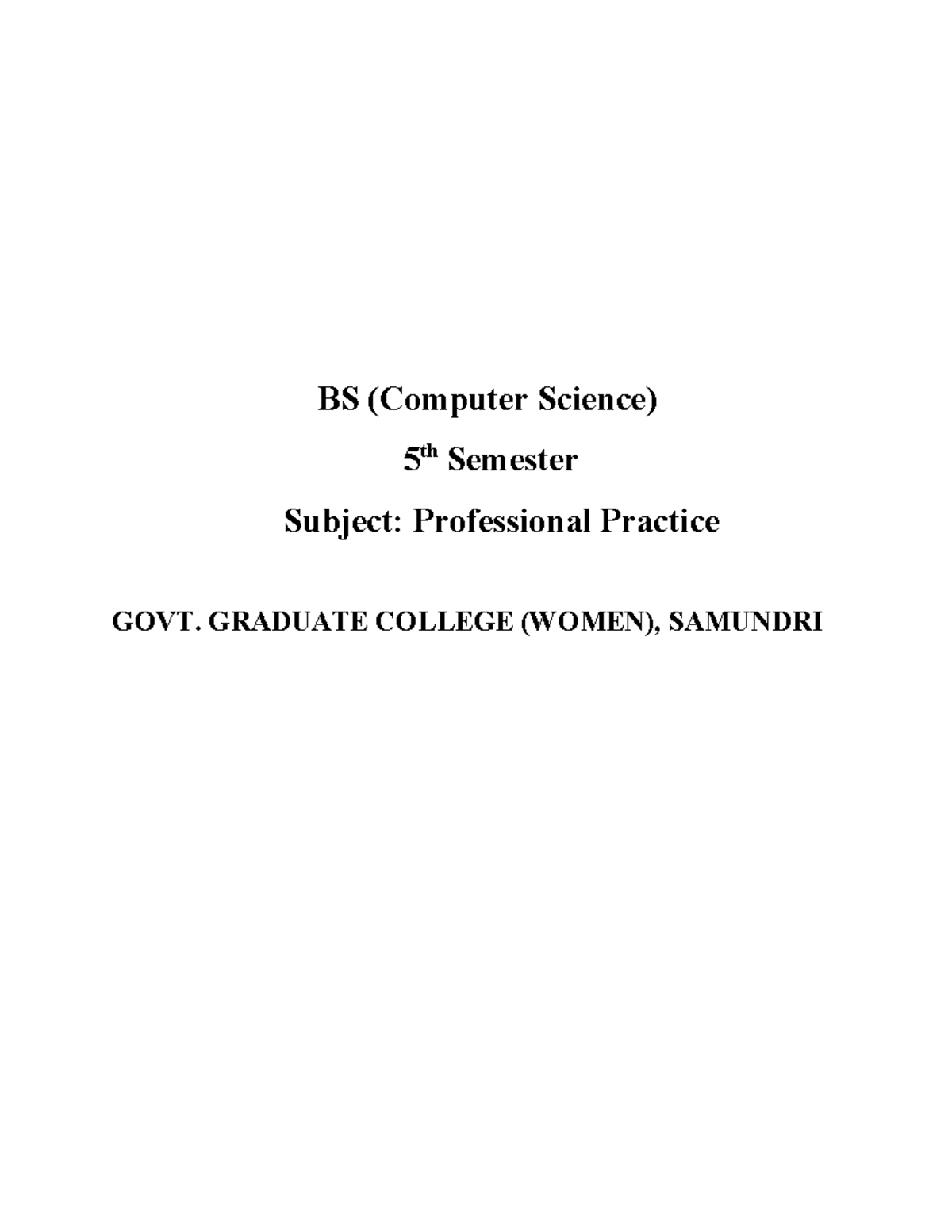5th Semester CSI - just open - BS (Computer Science) 5 th Semester ...