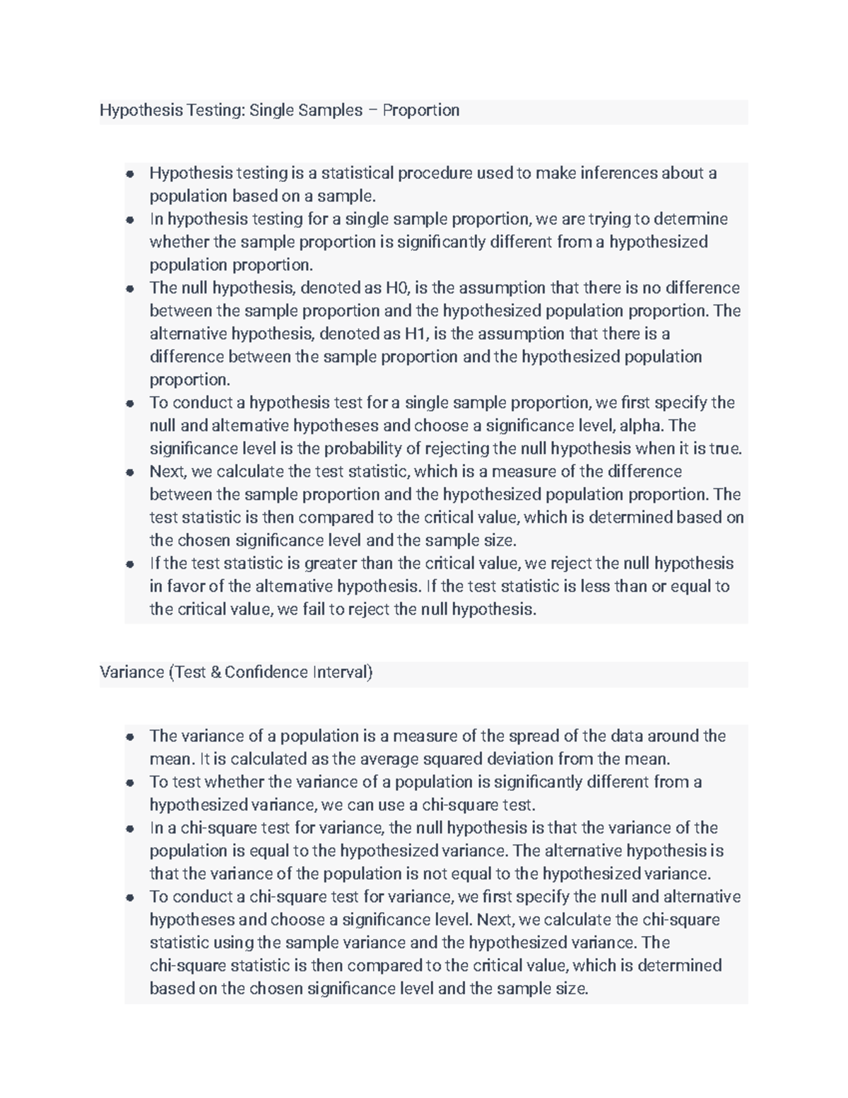 Hypothesis Testing Single Samples – Proportion - Hypothesis Testing ...