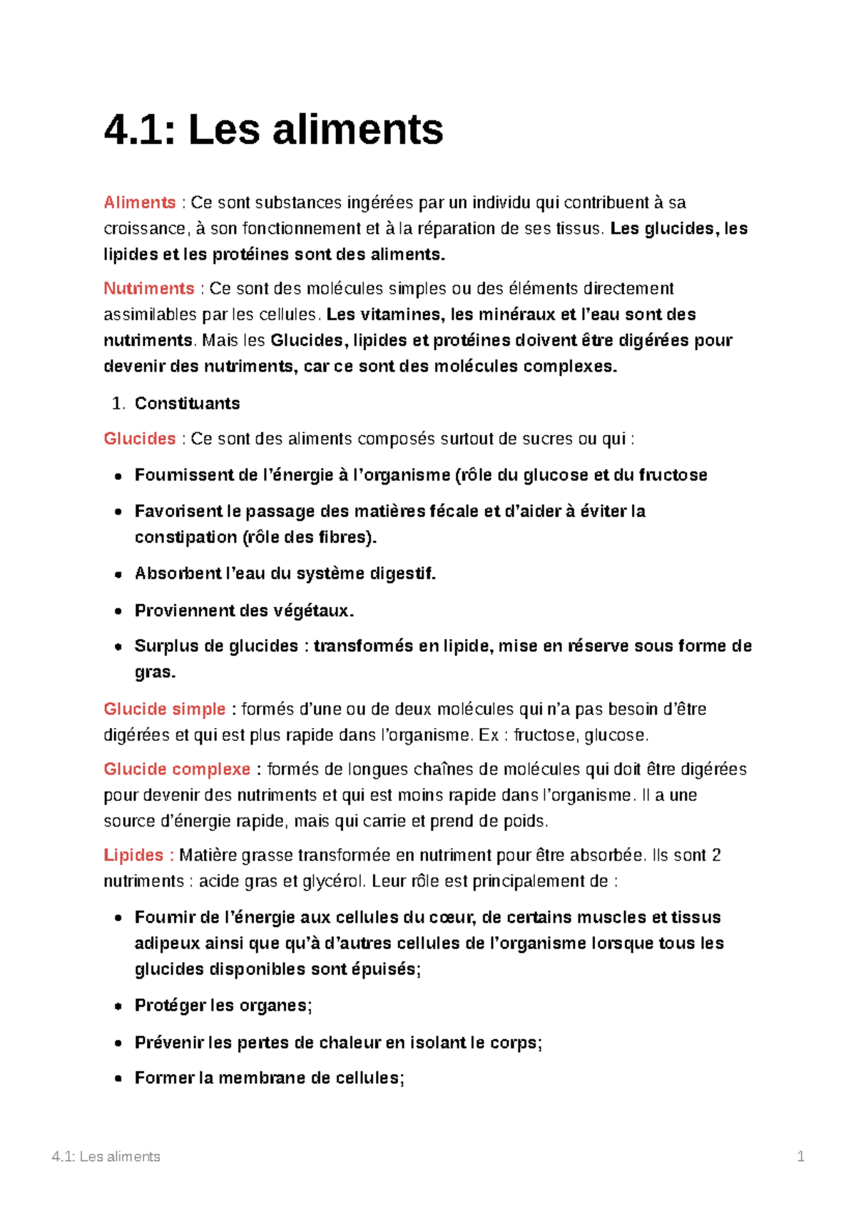 Chapter 4.1 sec 3 - 4: Les aliments 1 4: Les aliments Aliments : Ce ...