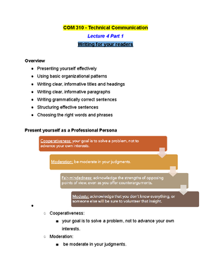 COM 310 Lecture 7 Part 2 - Spring 2020 - COM 310 - Technical Communication Lecture 7 Part 2 ...