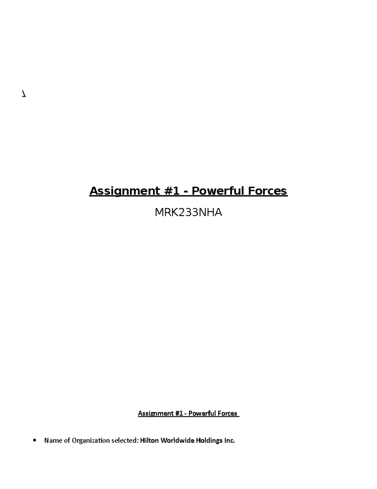 Assignment # 1 Powerful Forces - \ Assignment #1 - Powerful Forces ...