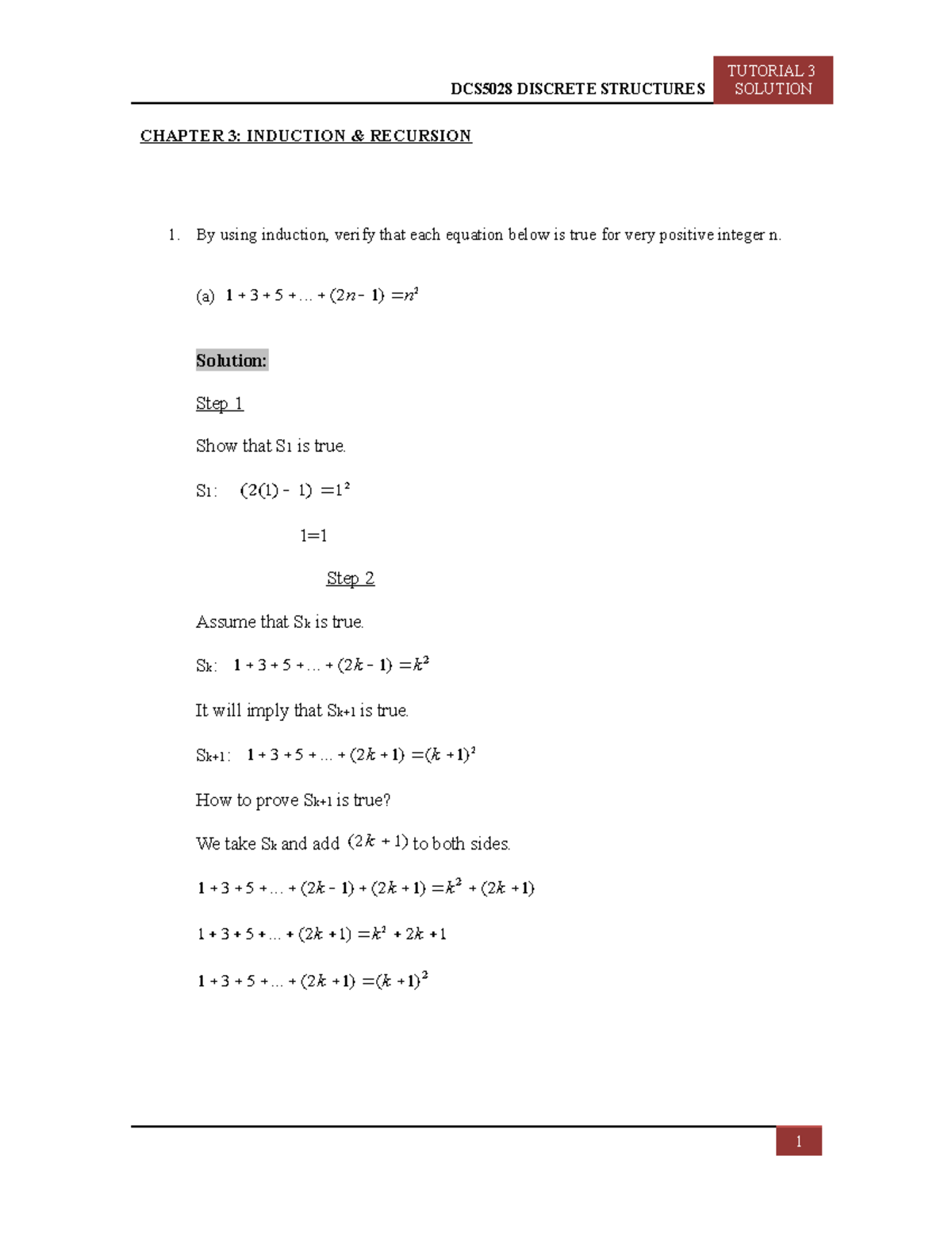 Tutorial 3 Sol Question And Solution Dcs5028 Discrete Structures