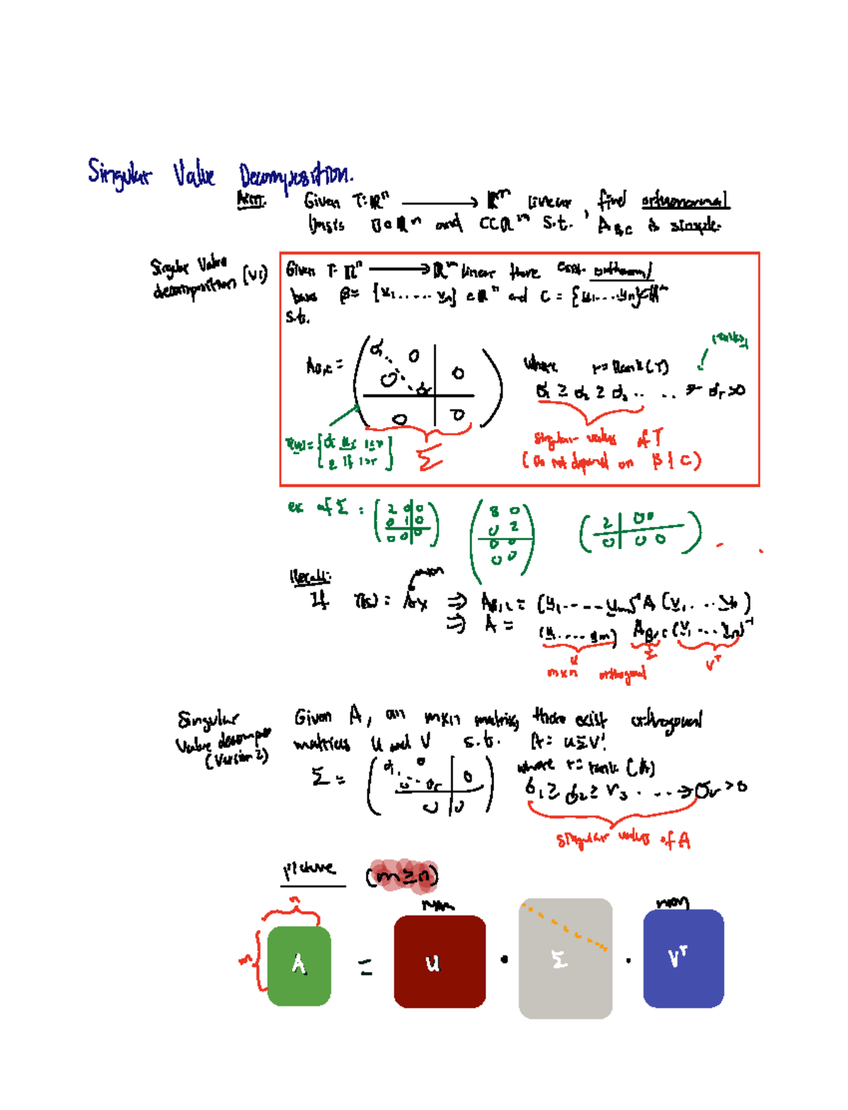 Singular value decomposition - Singular Valve Decomposition 1 ß Given ...