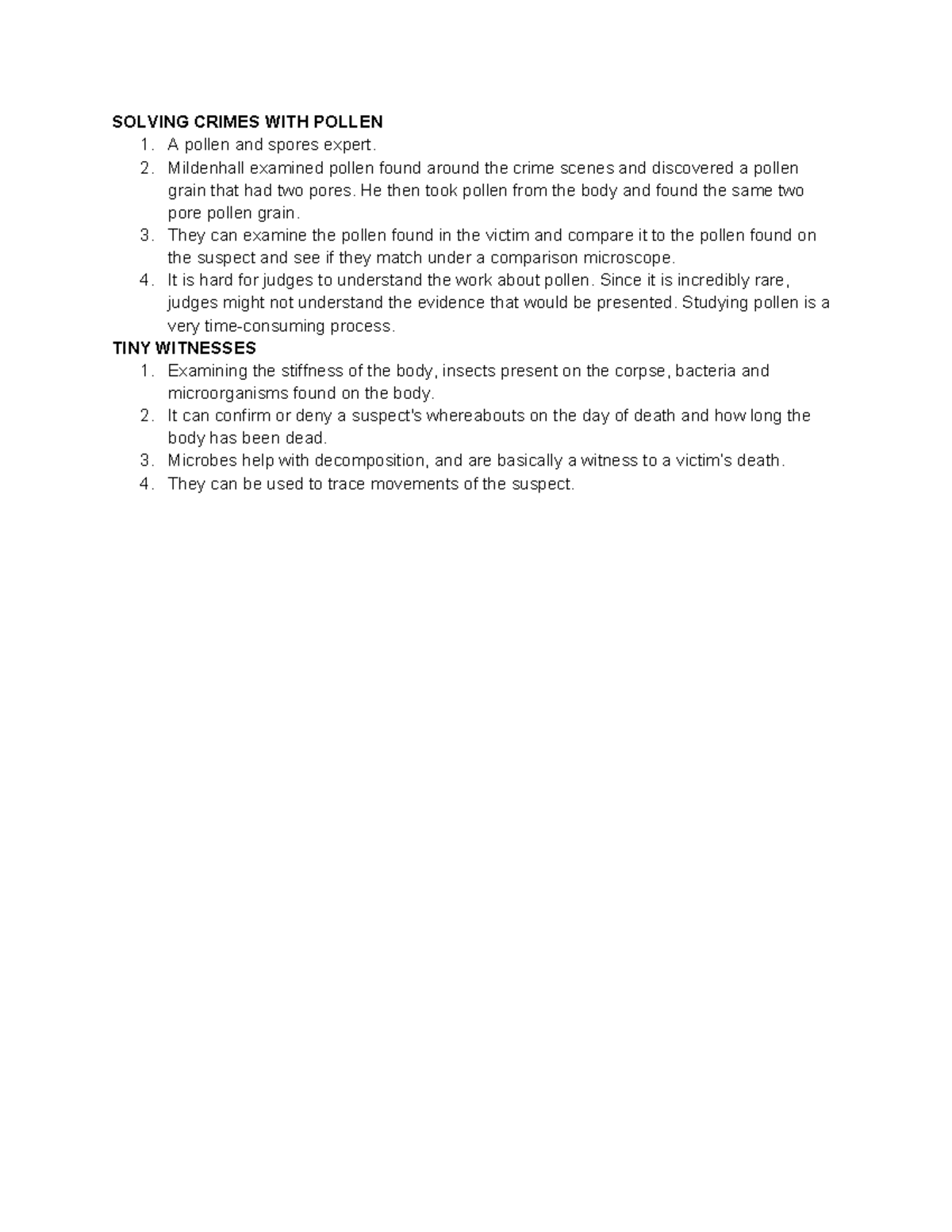 Unit 4 lab - unit 4 lab medical forensic science - SOLVING CRIMES WITH ...