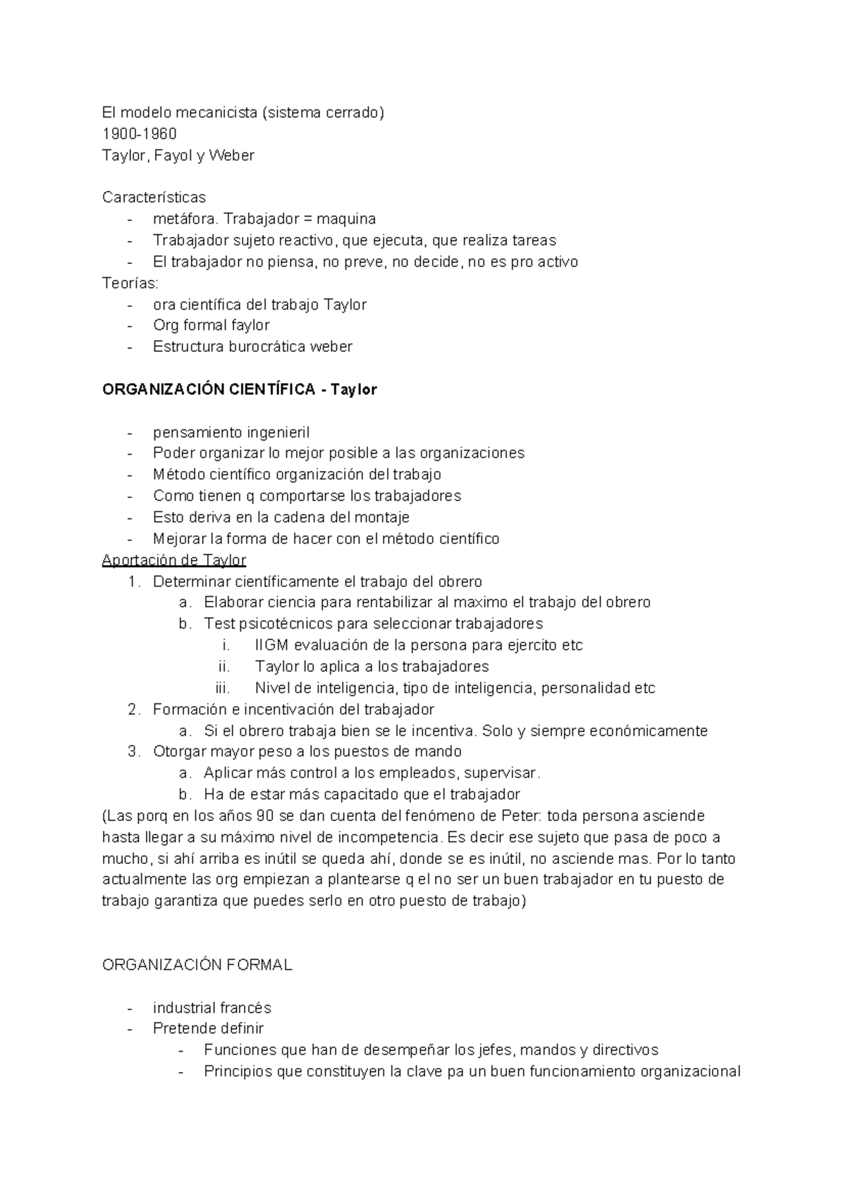 El modelo mecanicista - Apuntes 1 - El modelo mecanicista (sistema ...