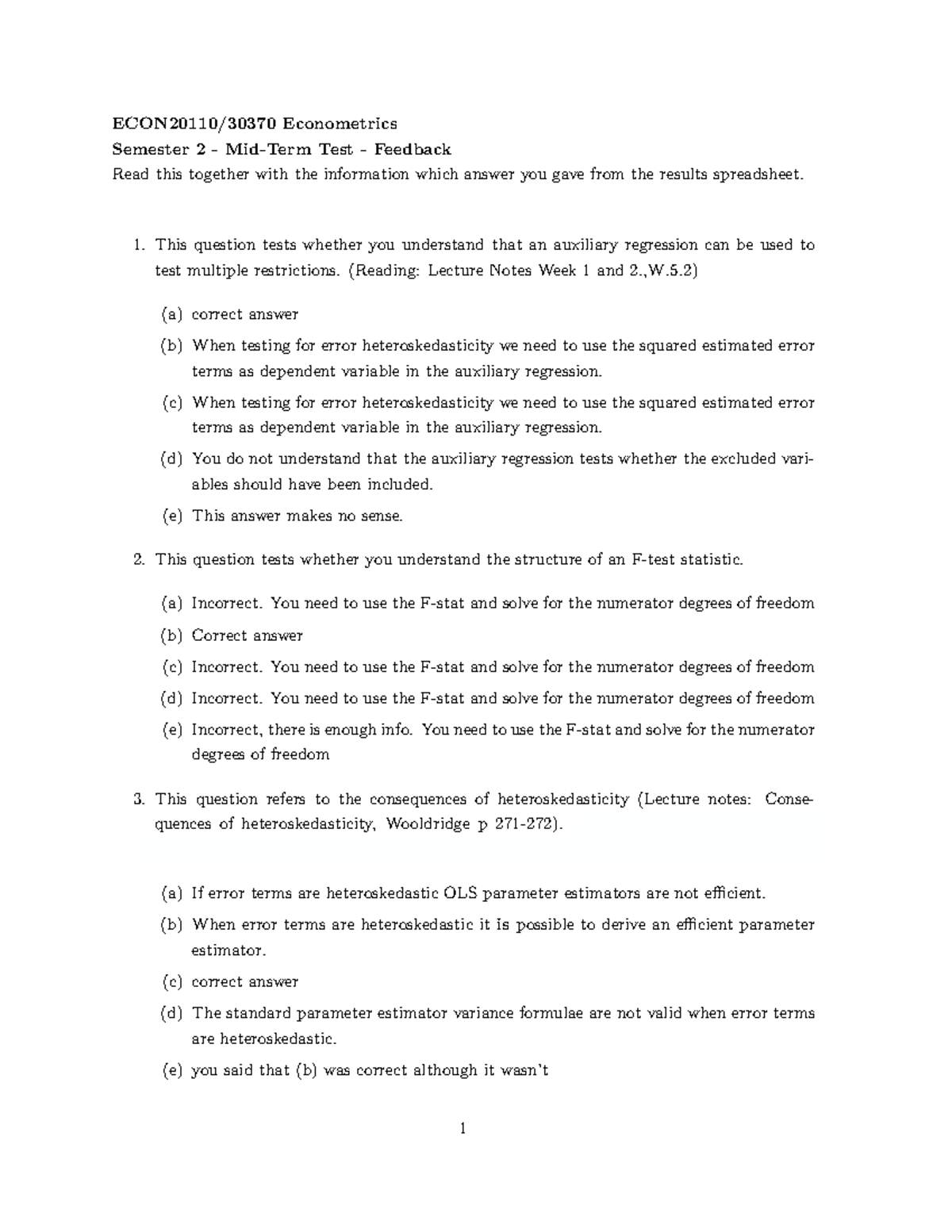 Sample/practice exam 5 March 2014, questions and answers - ECON20110 ...