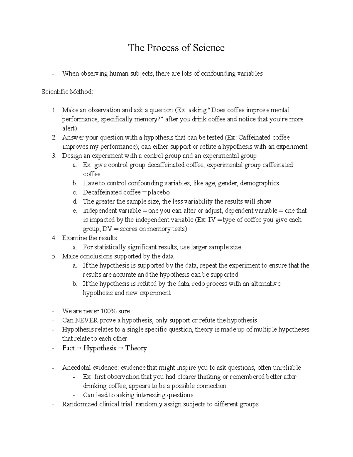 The Scientific Method - The Process of Science When observing human ...