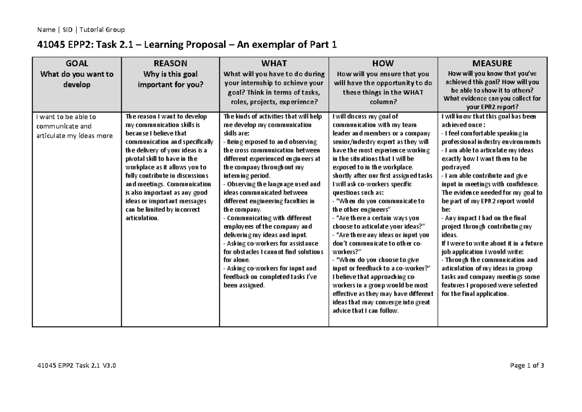 41045 EPP2 Assignment 2 Template - Name | SID | Tutorial Group 4104 5 ...
