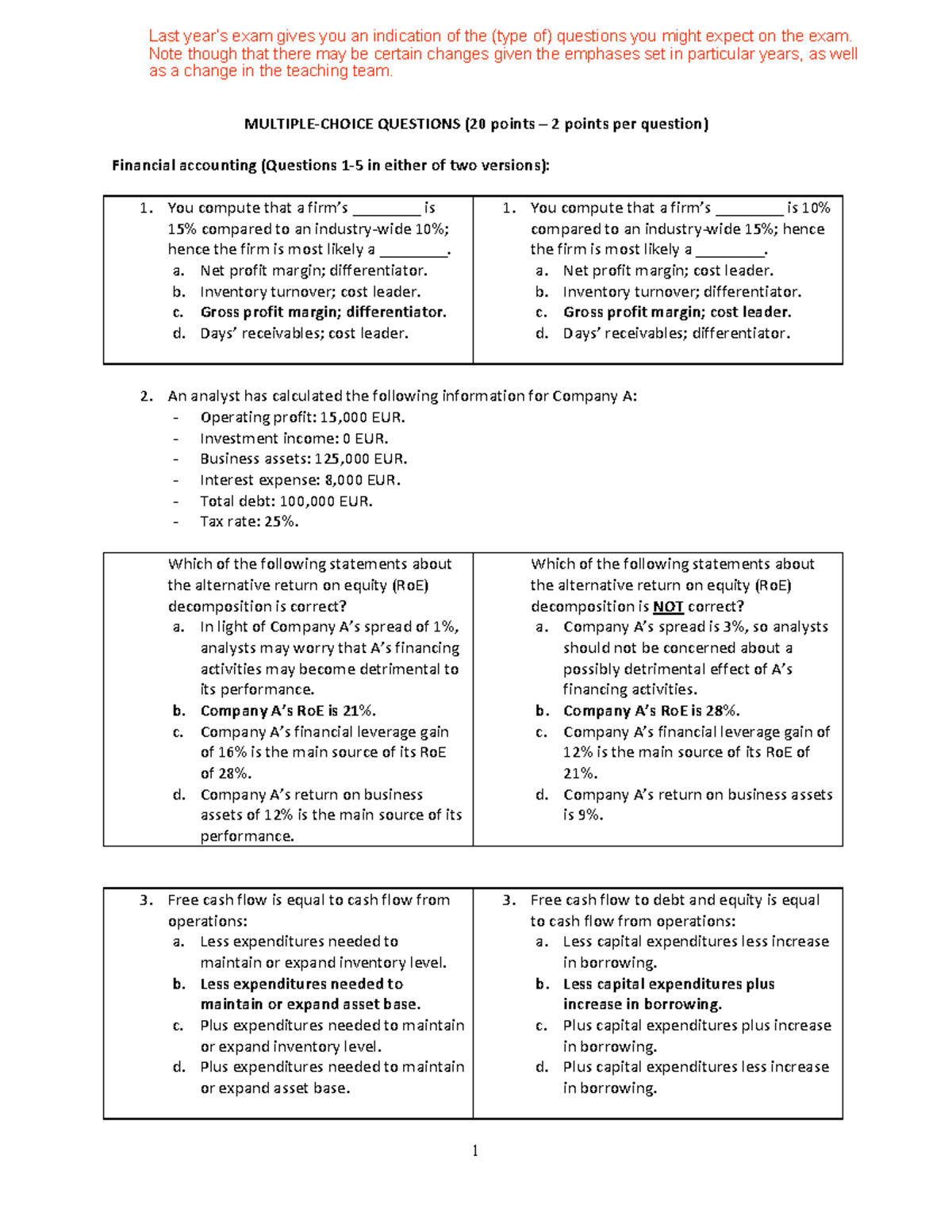 AME - 2021 - exam solutions - MULTIPLE-CHOICE QUESTIONS (20 points 3 2 ...