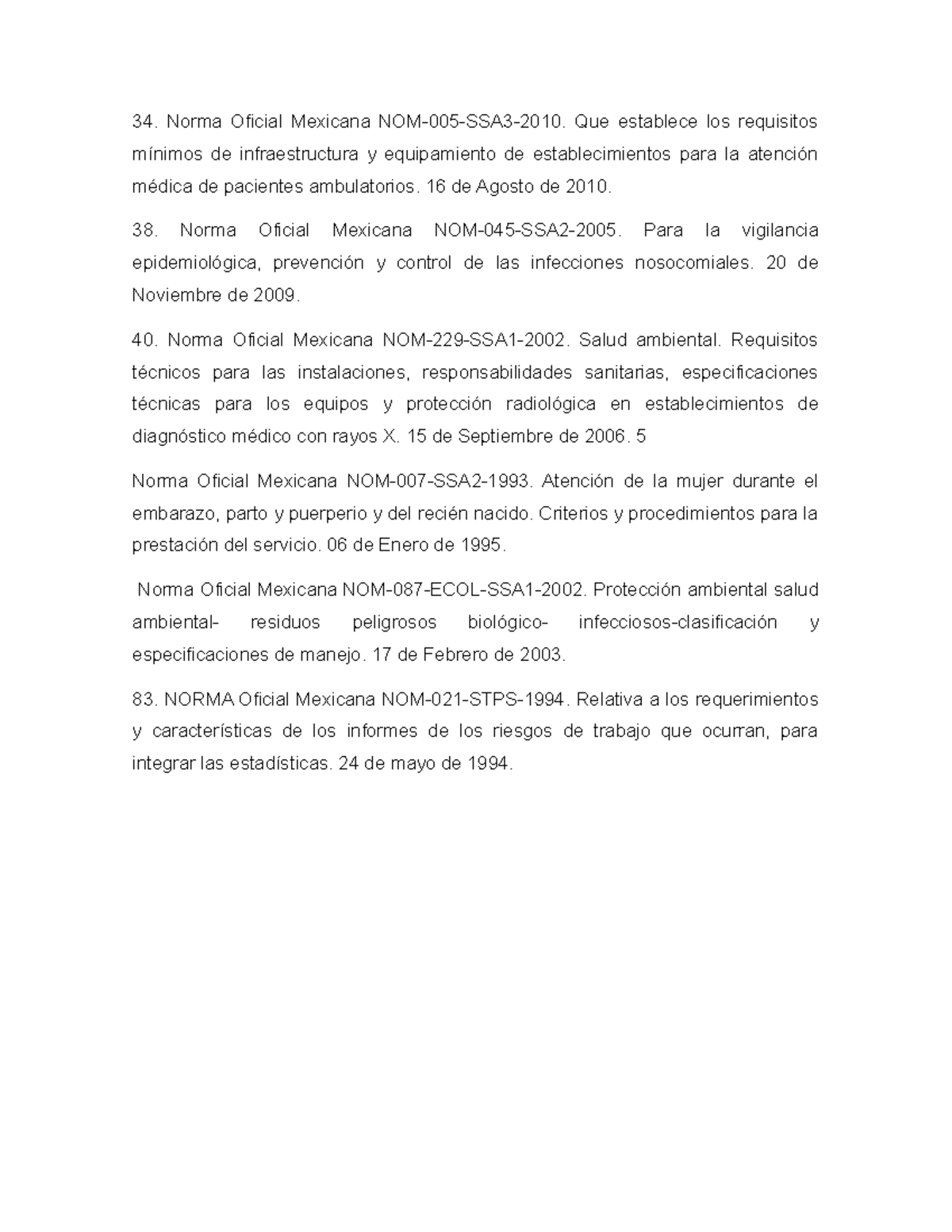 Normas Quirurgicas - Norma Oficial Mexicana NOM-005-SSA3-2010. Que ...