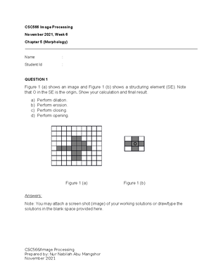 CSC566-Assignment 1 - Assignment 1 - CSC566 Image Processing ASSIGNMENT 1 (10%) SPATIAL - Studocu