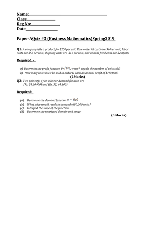 Math Comprehensive Worksheet Class 7 - The City School University Road ...