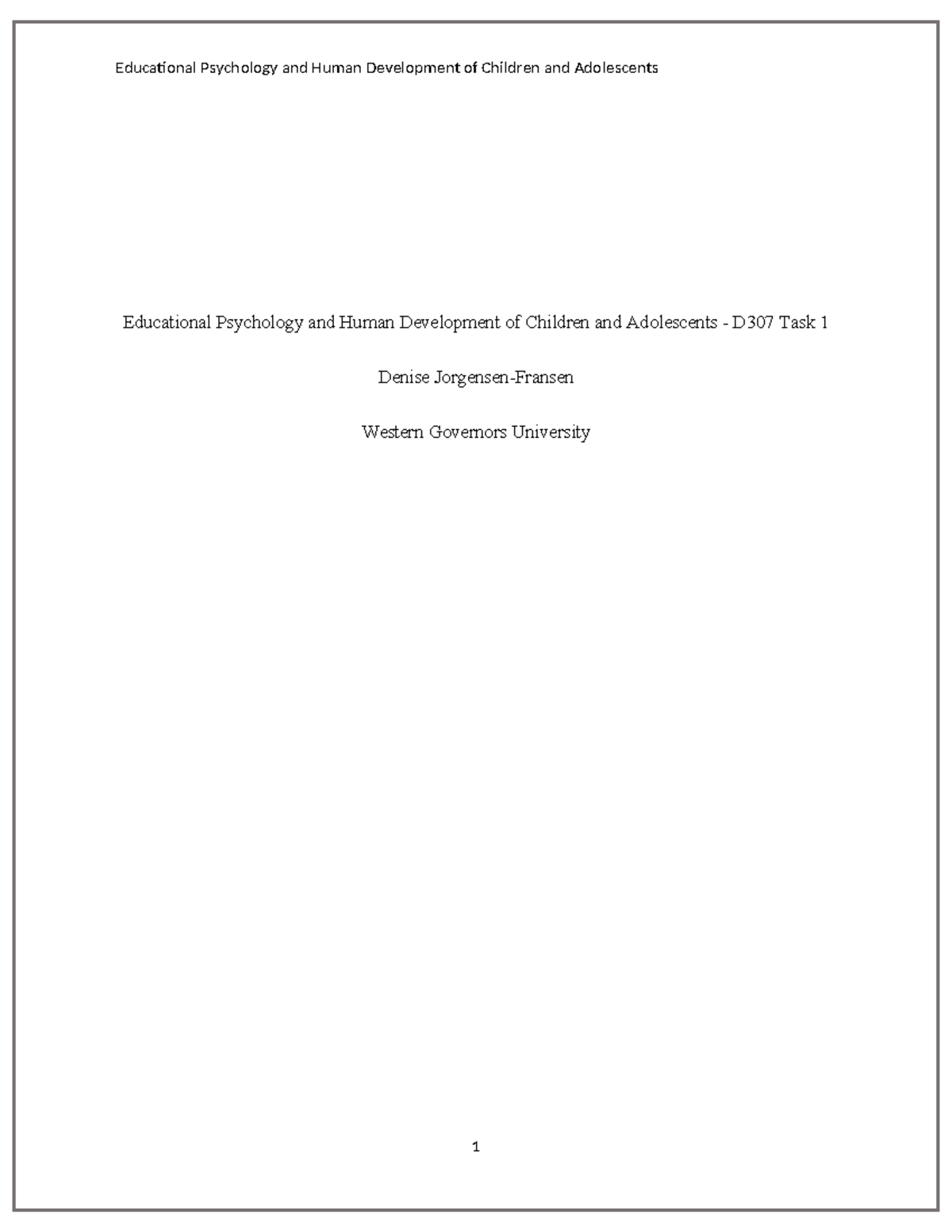 Educational Psychology and Human Development of Children and ...