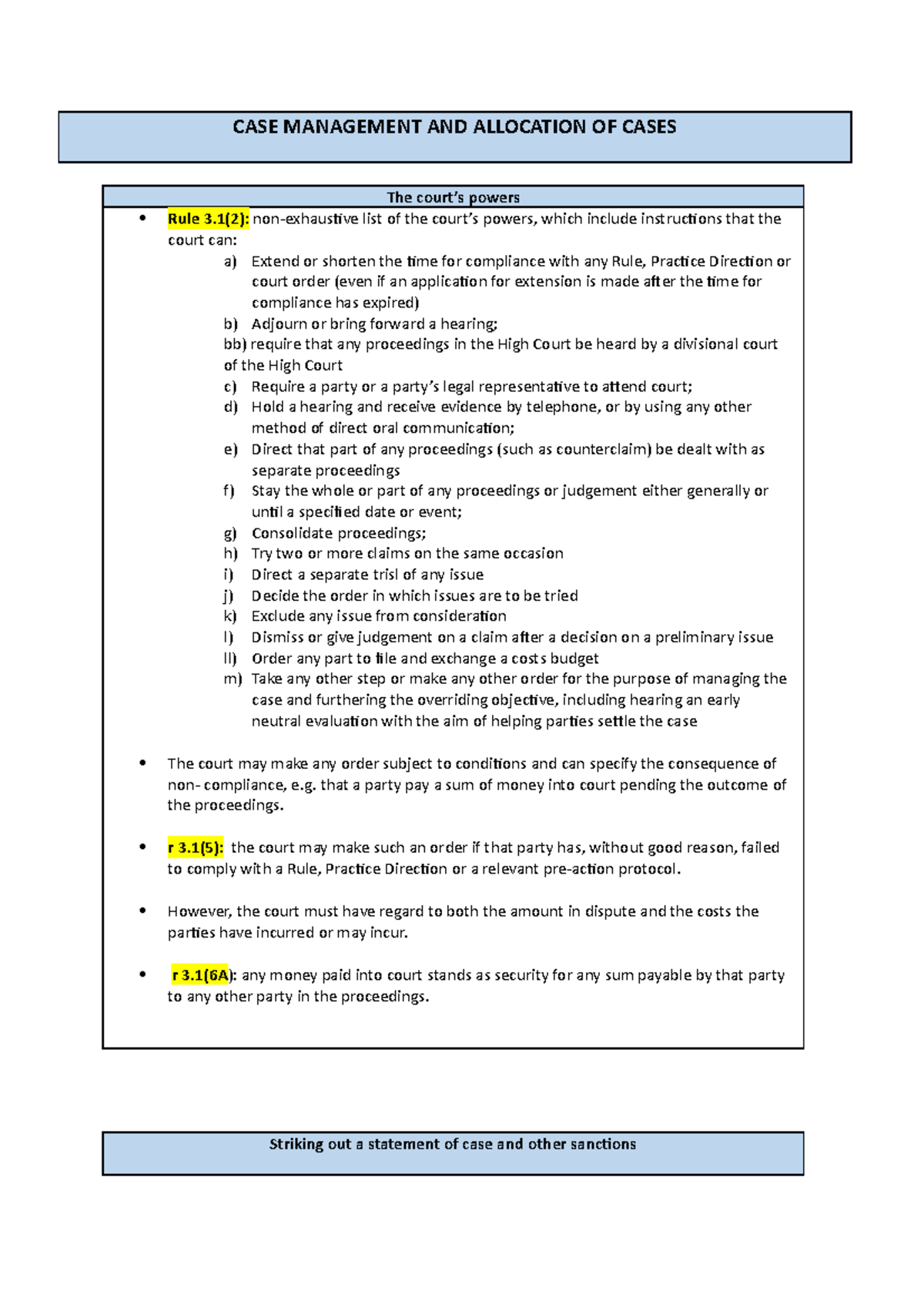 CASE Management AND Allocation OF Cases - CASE MANAGEMENT AND ALLOCATION OF CASES The court’s ...
