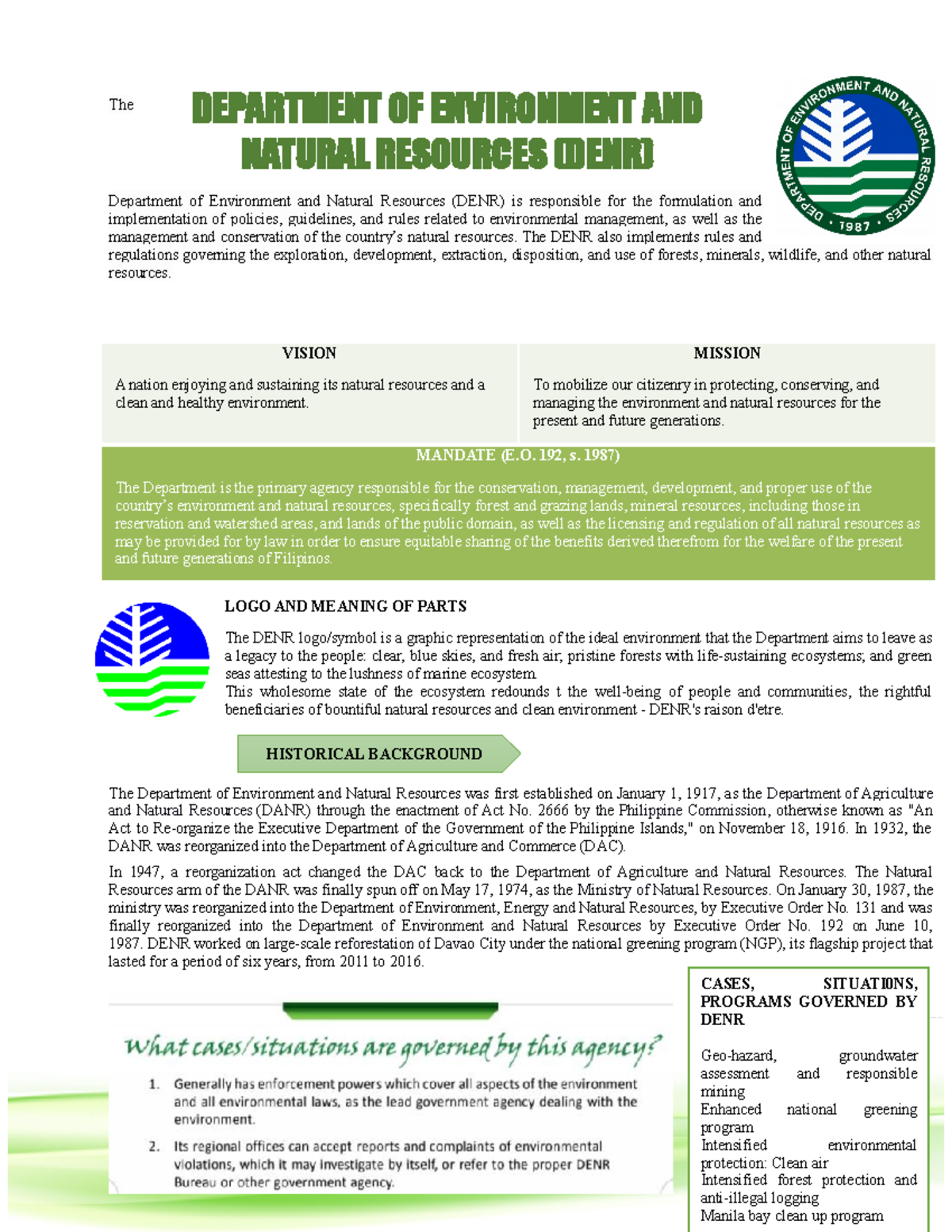 CDI-9-Blue, Green, and Brown Laws - The Department of Environment and ...