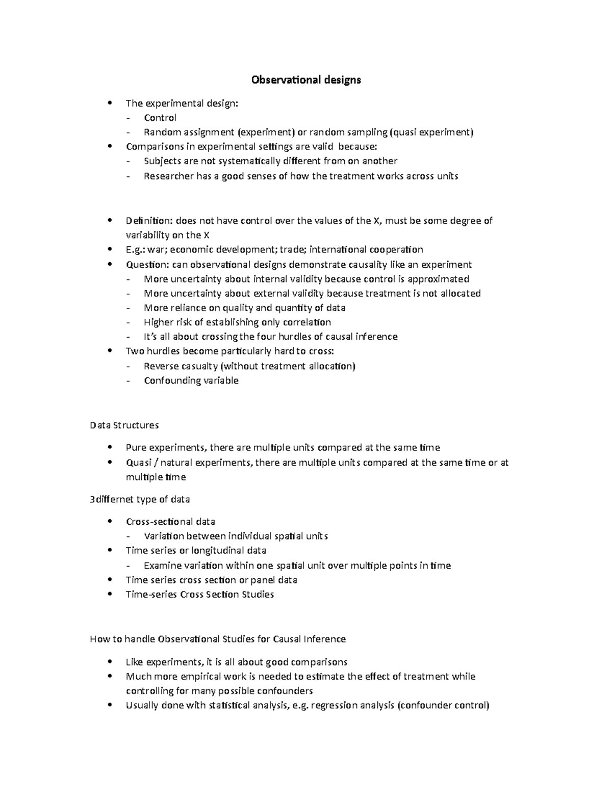 GV112 week 20 (08 - study notes - Observational designs The ...