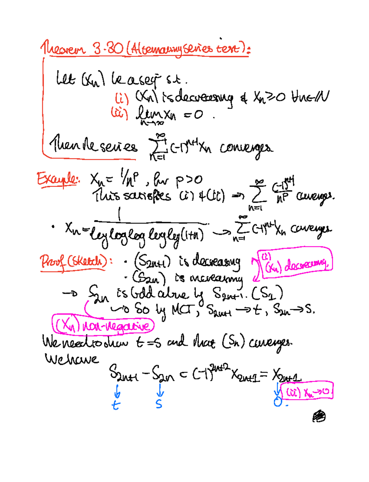 Math 131A Lecture 17 Notes - thk2 23 lk otest Suppose Xu are non zero ...