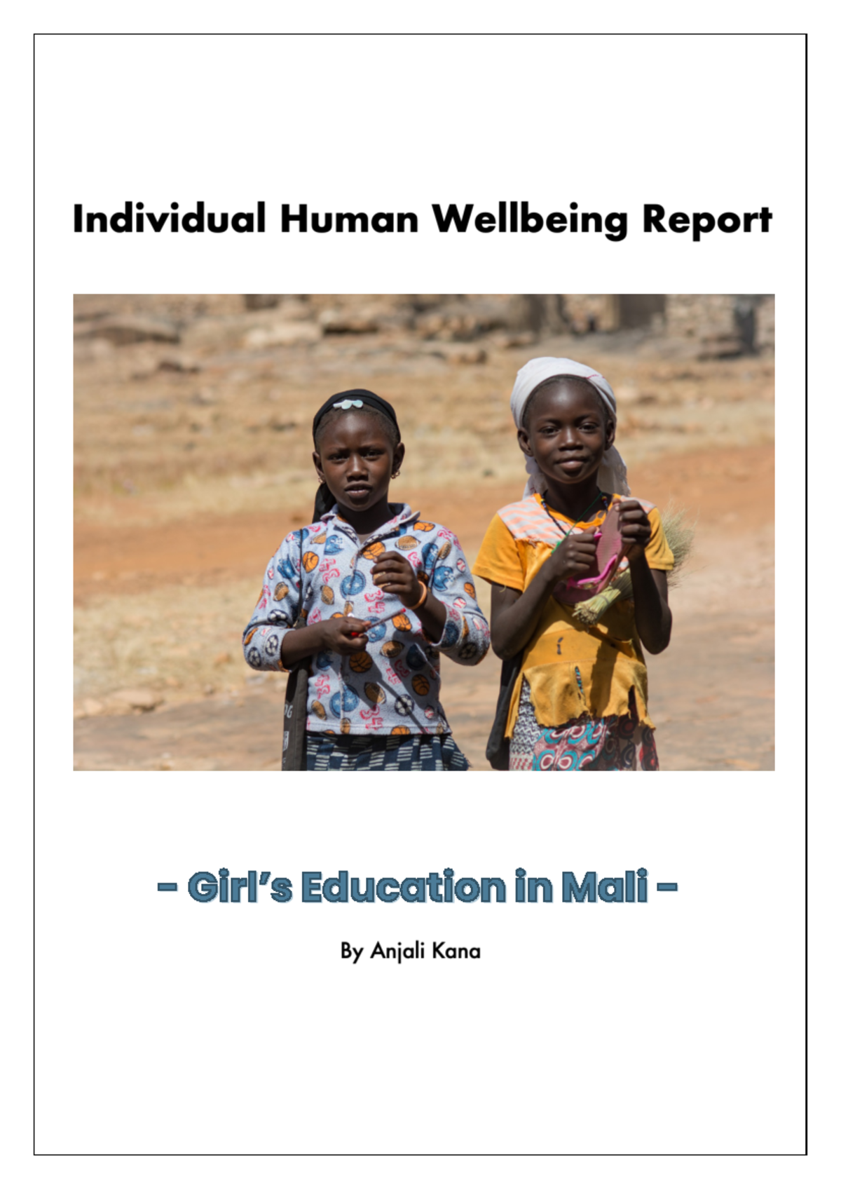 Geography Year 10 - Girls Education in Mali Report (Wellbeing ...