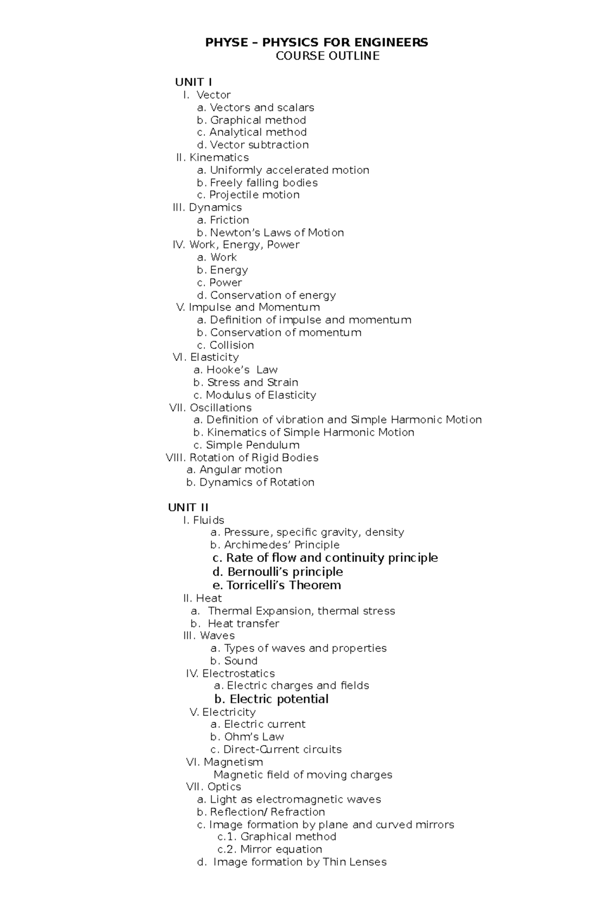 Physe notes - Civil engineering - ANTEO - Studocu