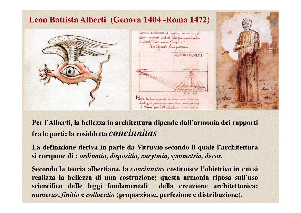 Alberti - Per l’Alberti, la bellezza in architettura dipende dall ...