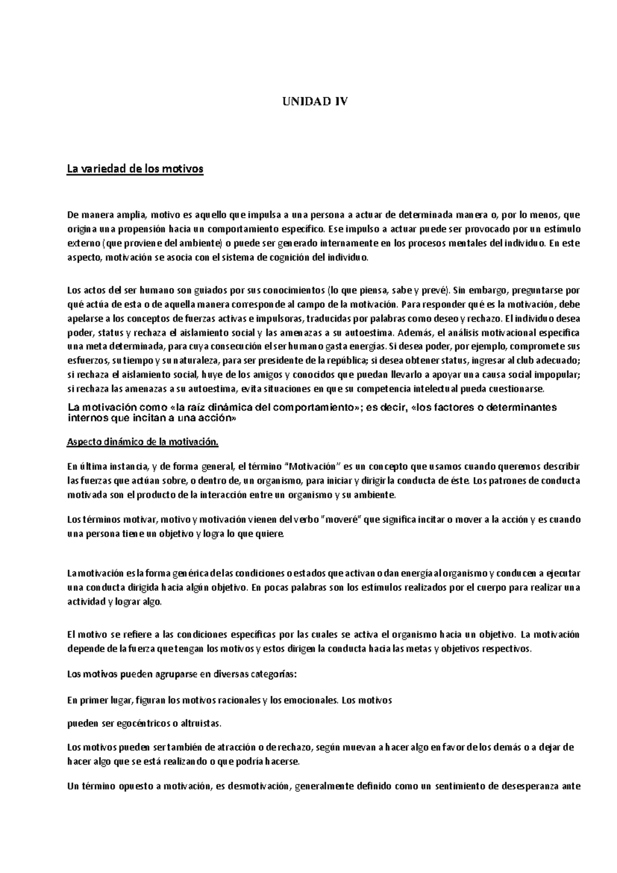 Unidad 4 al 6 - Hshwh - UNIDAD IV La variedad de los motivos De manera ...