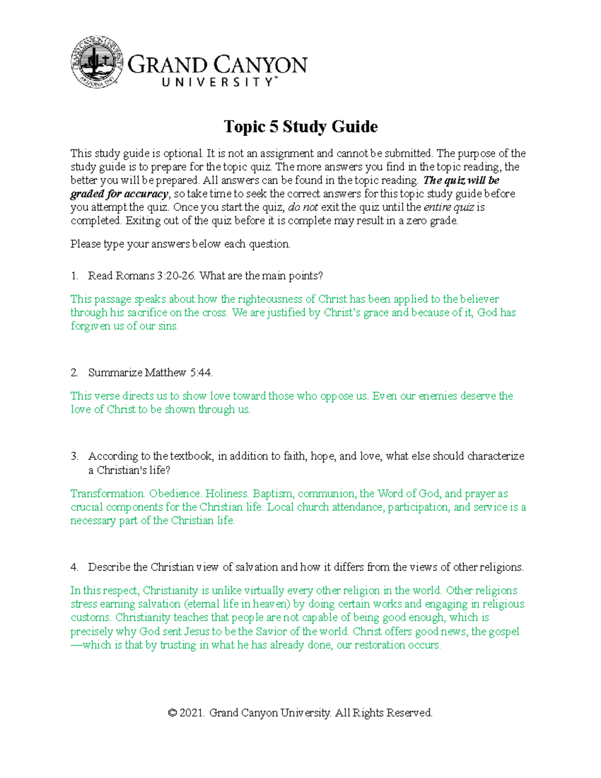CWV 101 301 RS T5Study Guide Online - Topic 5 Study Guide This study ...