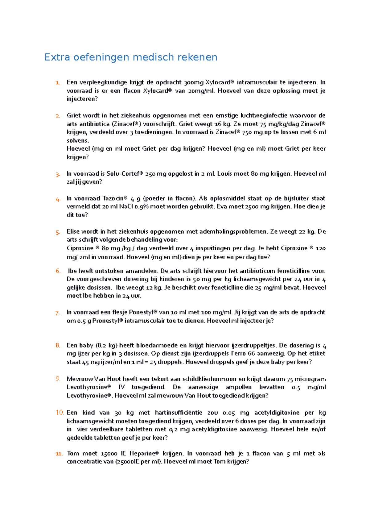 Extra oefeningen medisch rekenen (2020 07 19 19 30 19 UTC ...