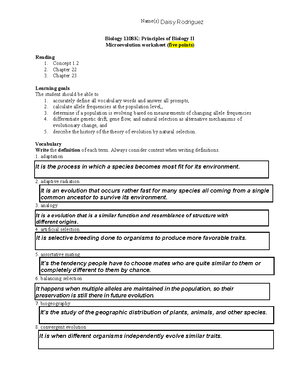 Protists worksheet - accurately define all vocabulary words and answer ...