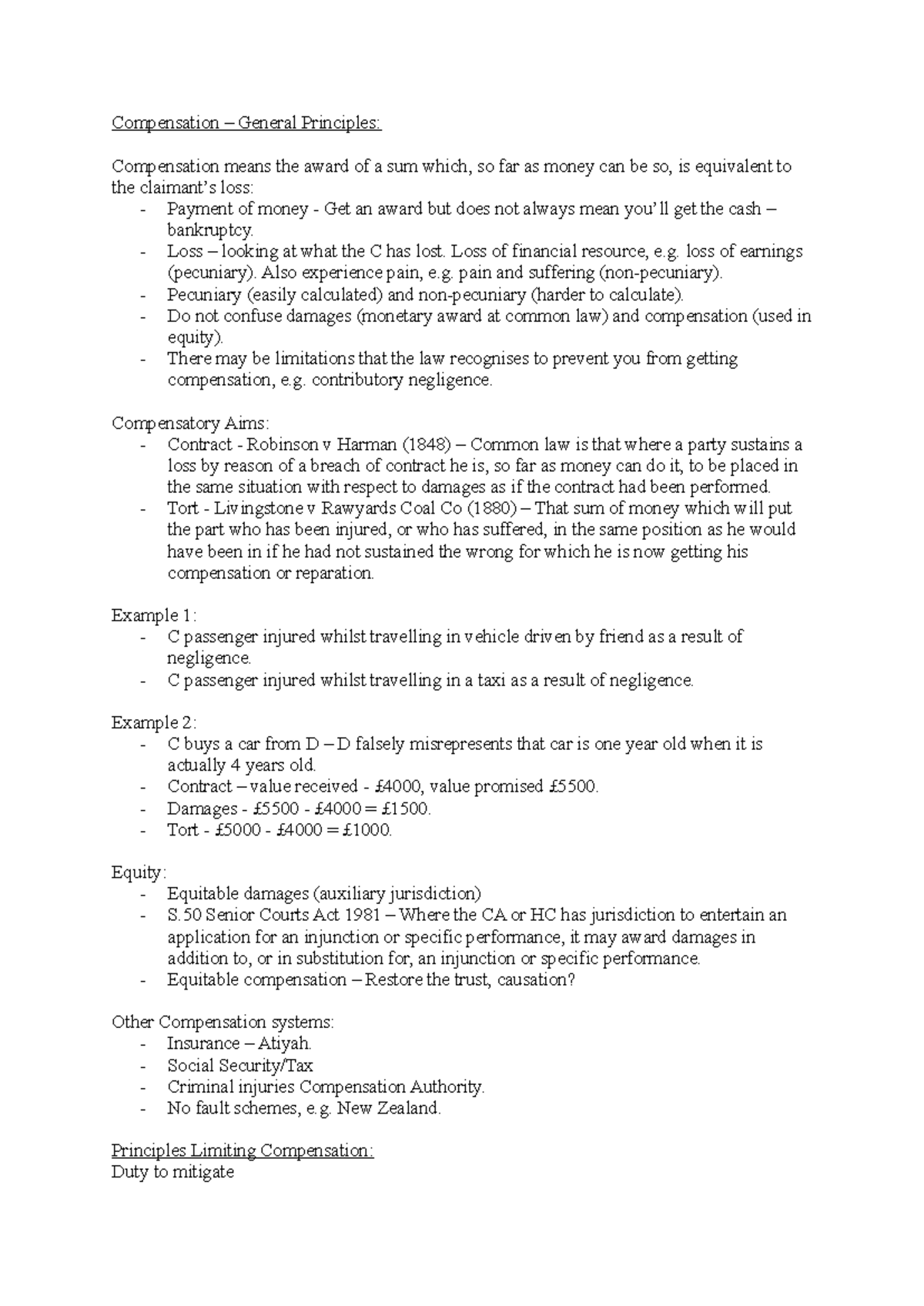 Compensation - General Principles - Compensation – General Principles ...