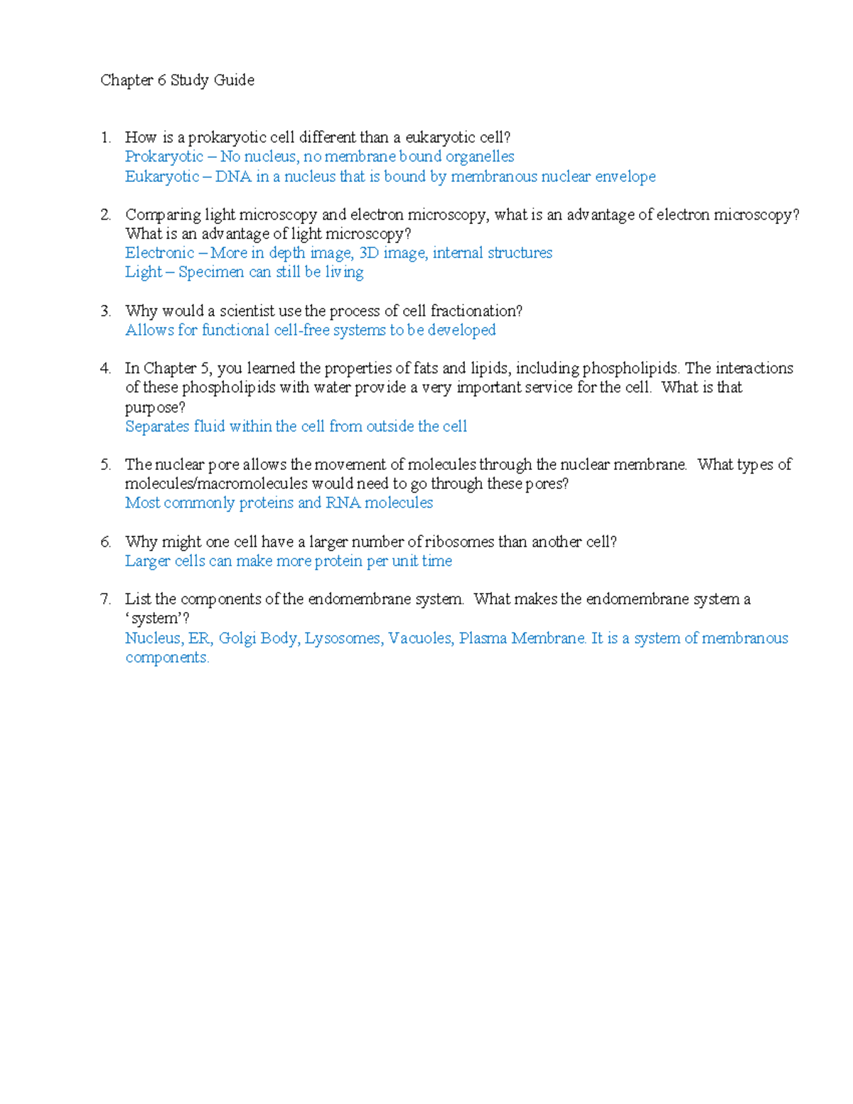 Chapter 6 study guide - Chapter 6 Study Guide 1. How is a prokaryotic ...
