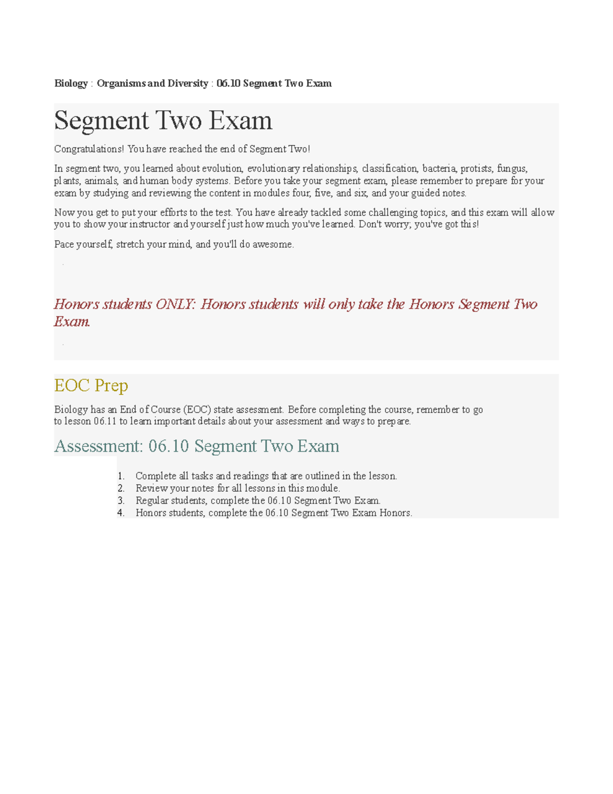 6-10 - need help - Biology : Organisms and Diversity : 06 Segment Two ...