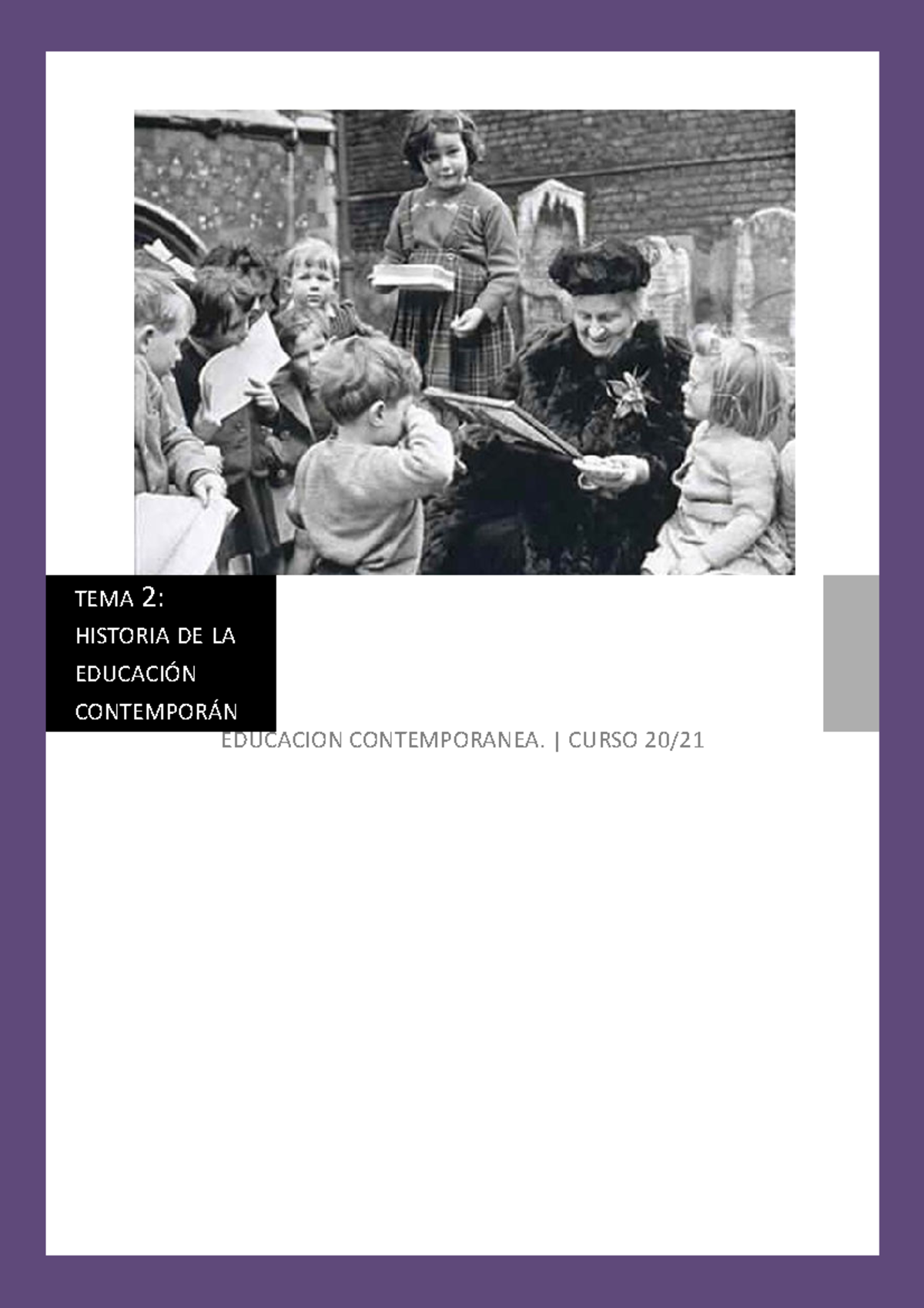 Trabajo TEMA 2 - ÁREA: SISTEMAS EDUCATIVOS. FUNDAMENTOS E HISTORIA DE ...