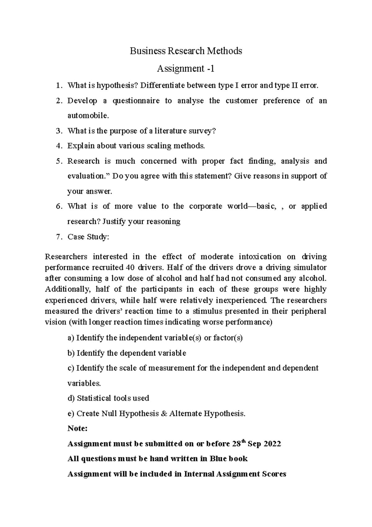 BRM - Assignment MBA - Business Research Methods Assignment - What is ...