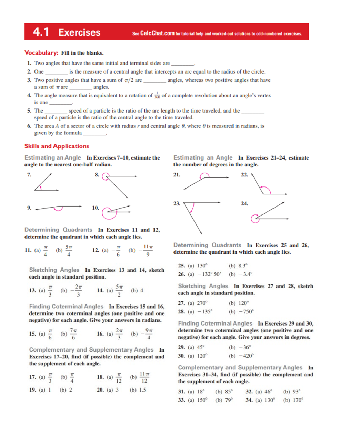 Chapter 4 Lesson 1 Homework Assignment - 4. 1 Exe rcises See CalcChat ...