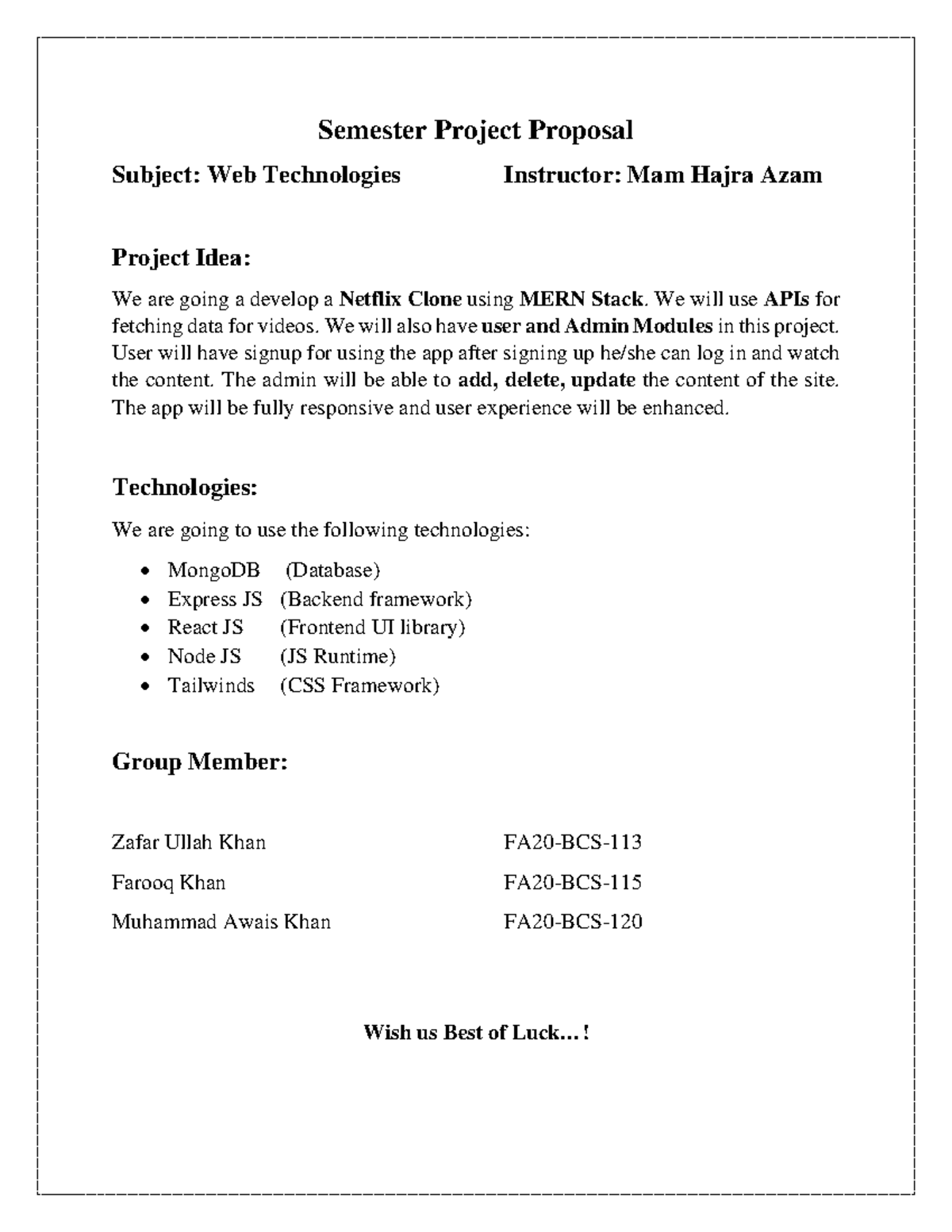 Web-project-proposal - Semester Project Proposal Subject: Web ...