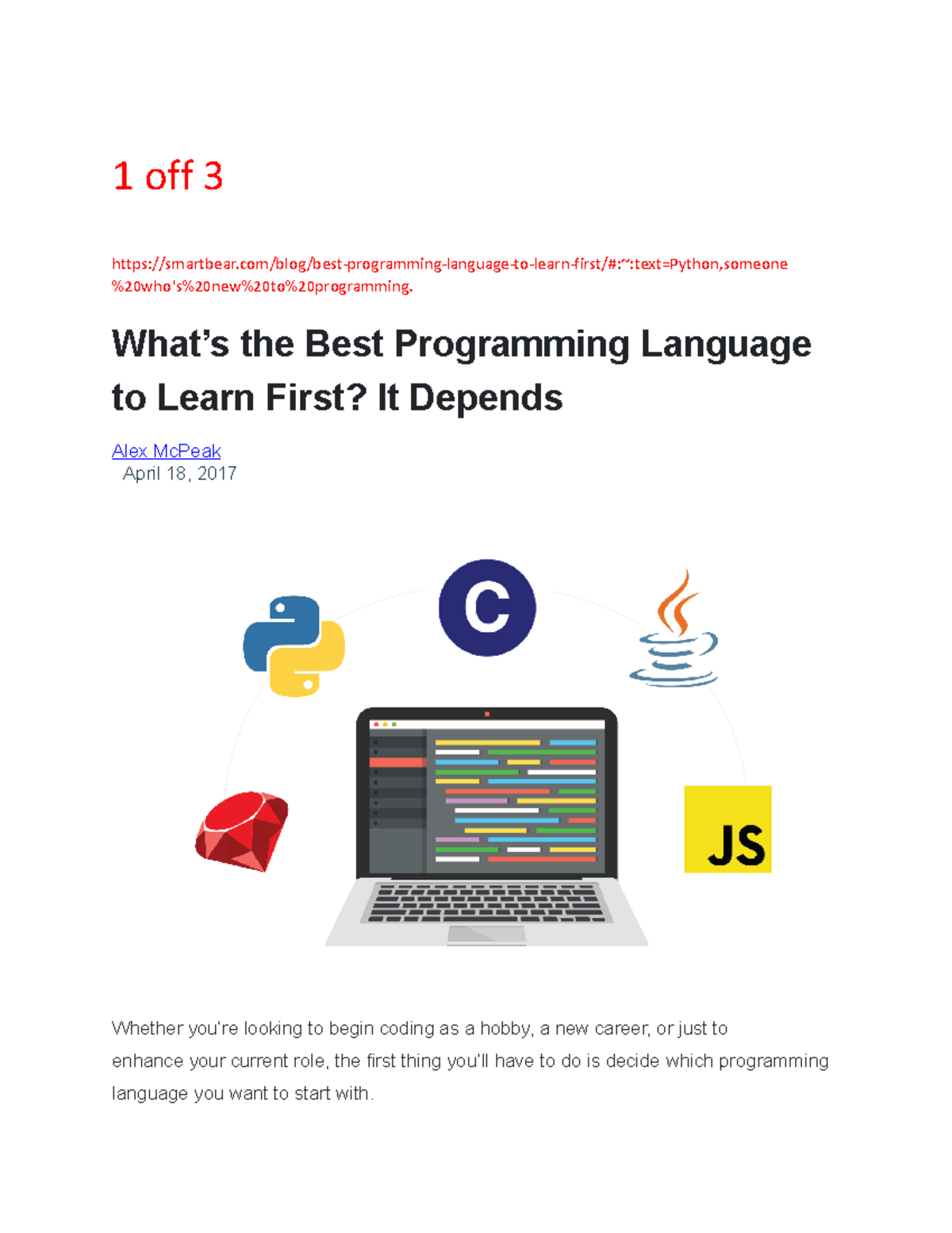 First language to take start - 1 off 3 - Studocu