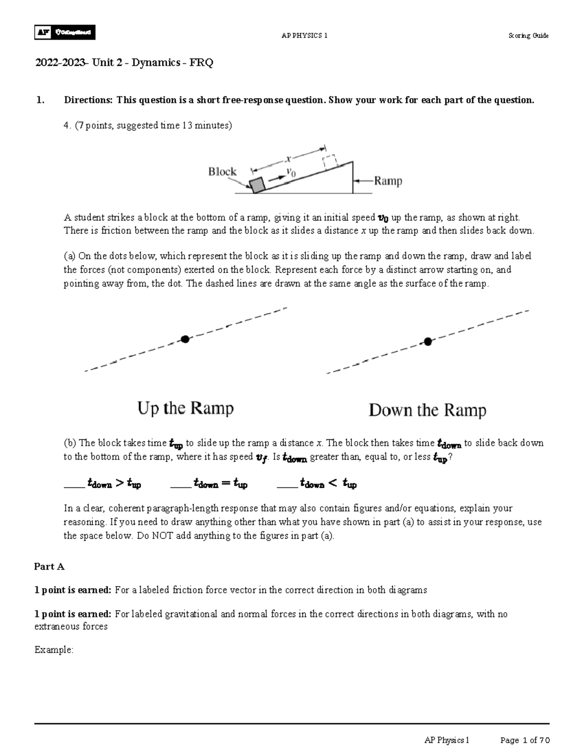 Unit2Dynamics FRQ Scoring Guides - Directions: This question is a short ...