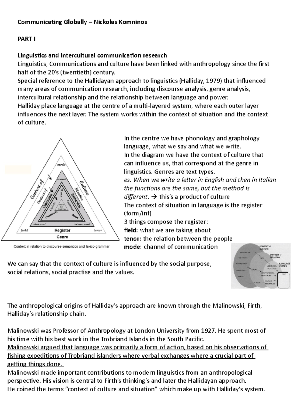 Communicating Globally - Special reference to the Hallidayan approach ...