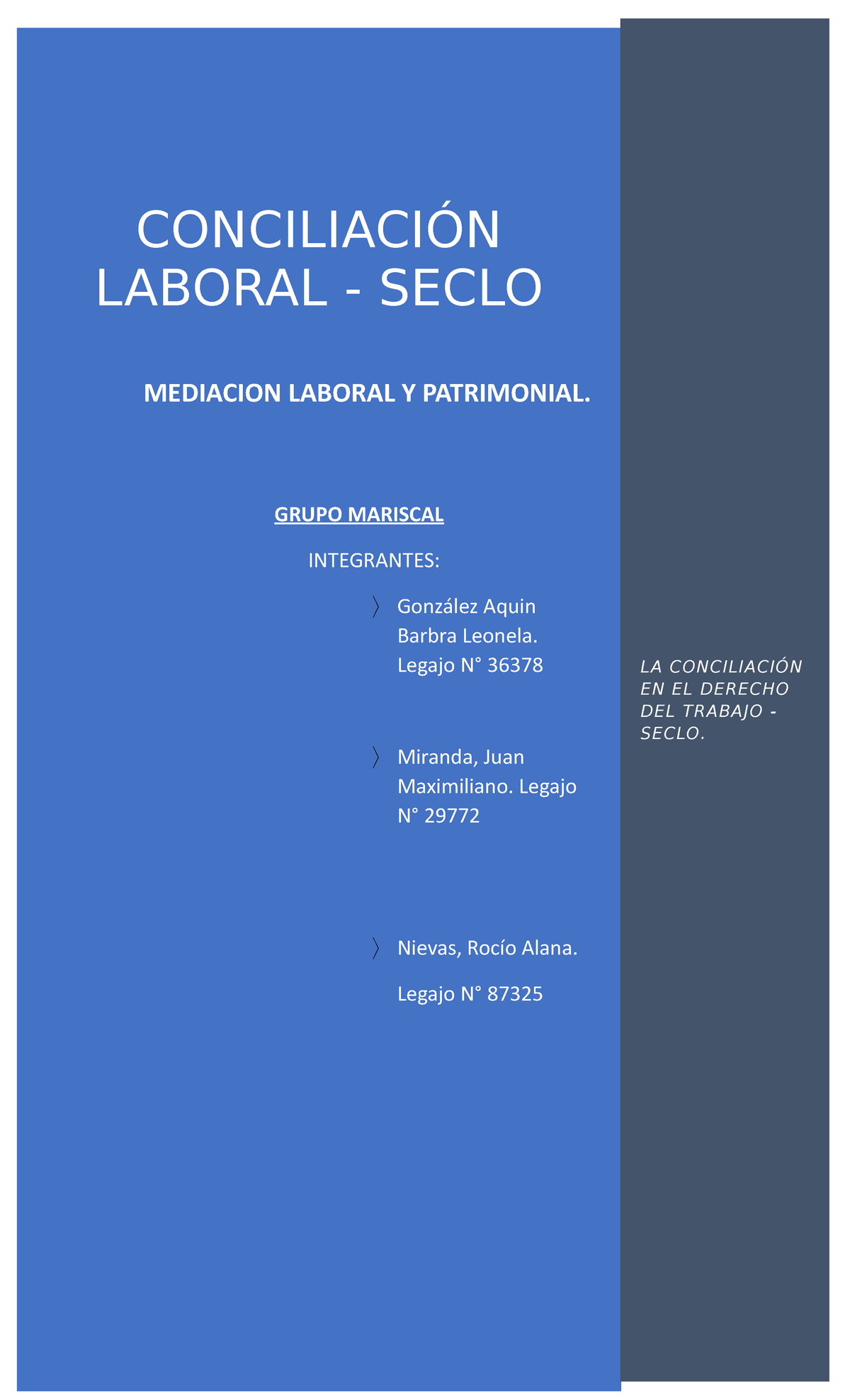 Mariscal.Act - actividad integradora SECLO - CONCILIACIÓN LABORAL ...