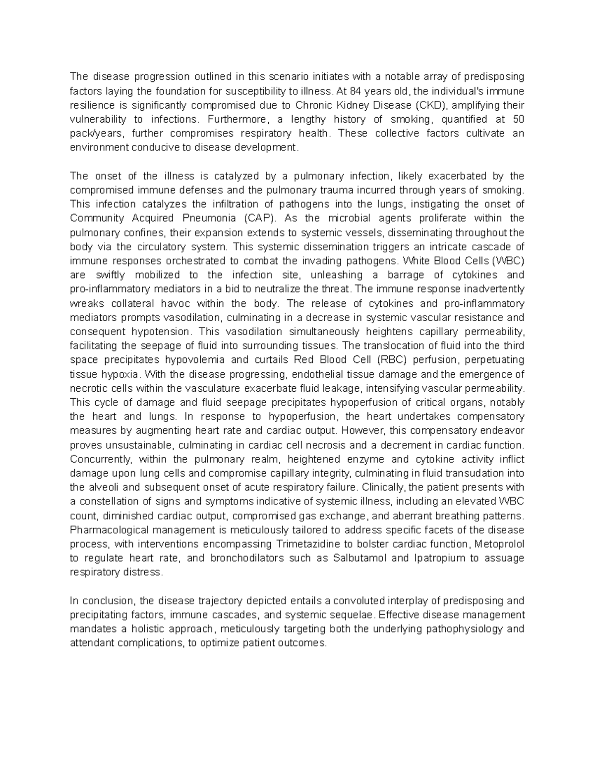 Narrative Pathophysiology Septic Shock 2 - The disease progression ...